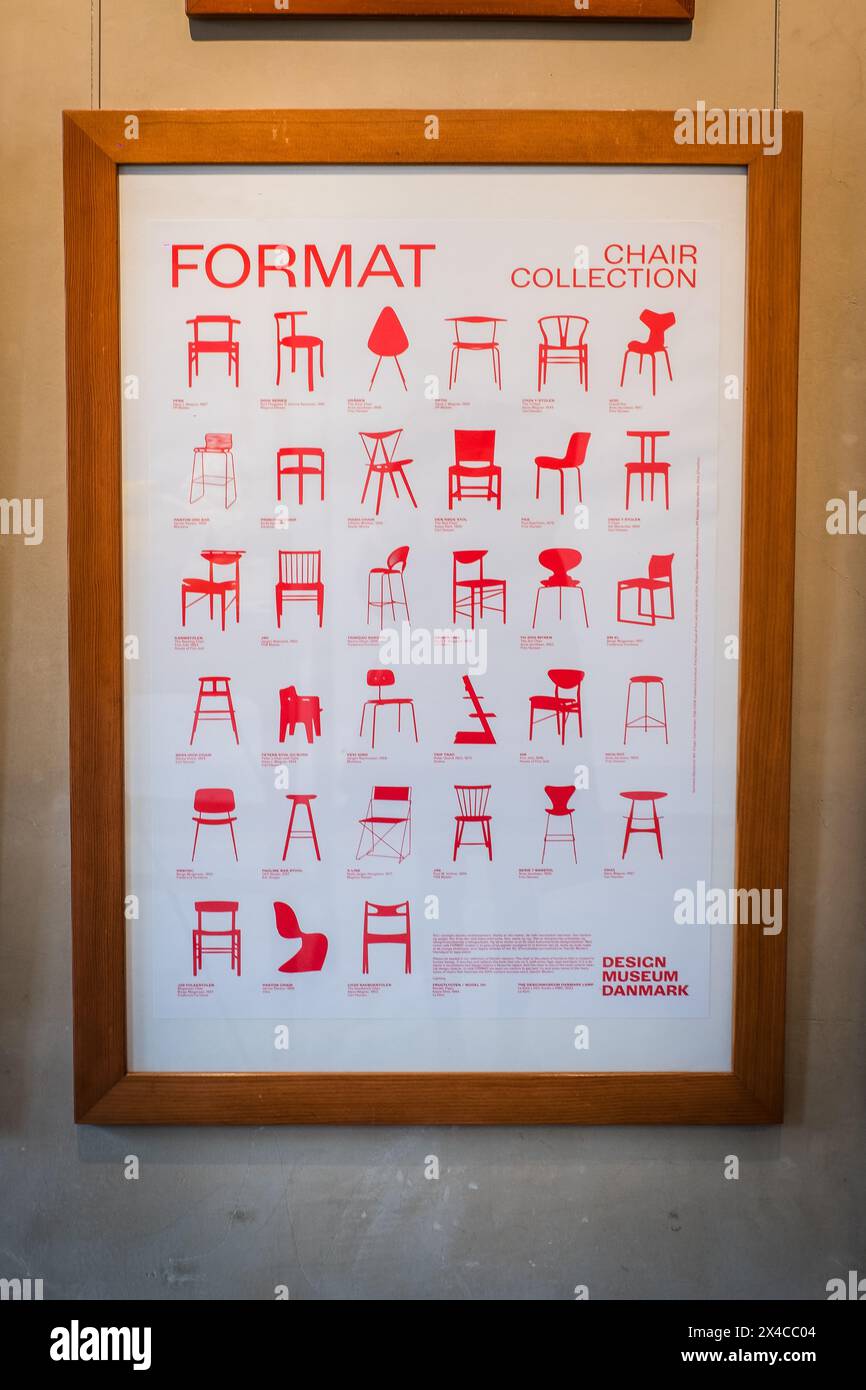 Copenhagen, Denmark - April 5, 2024: Danish chair design collection ...