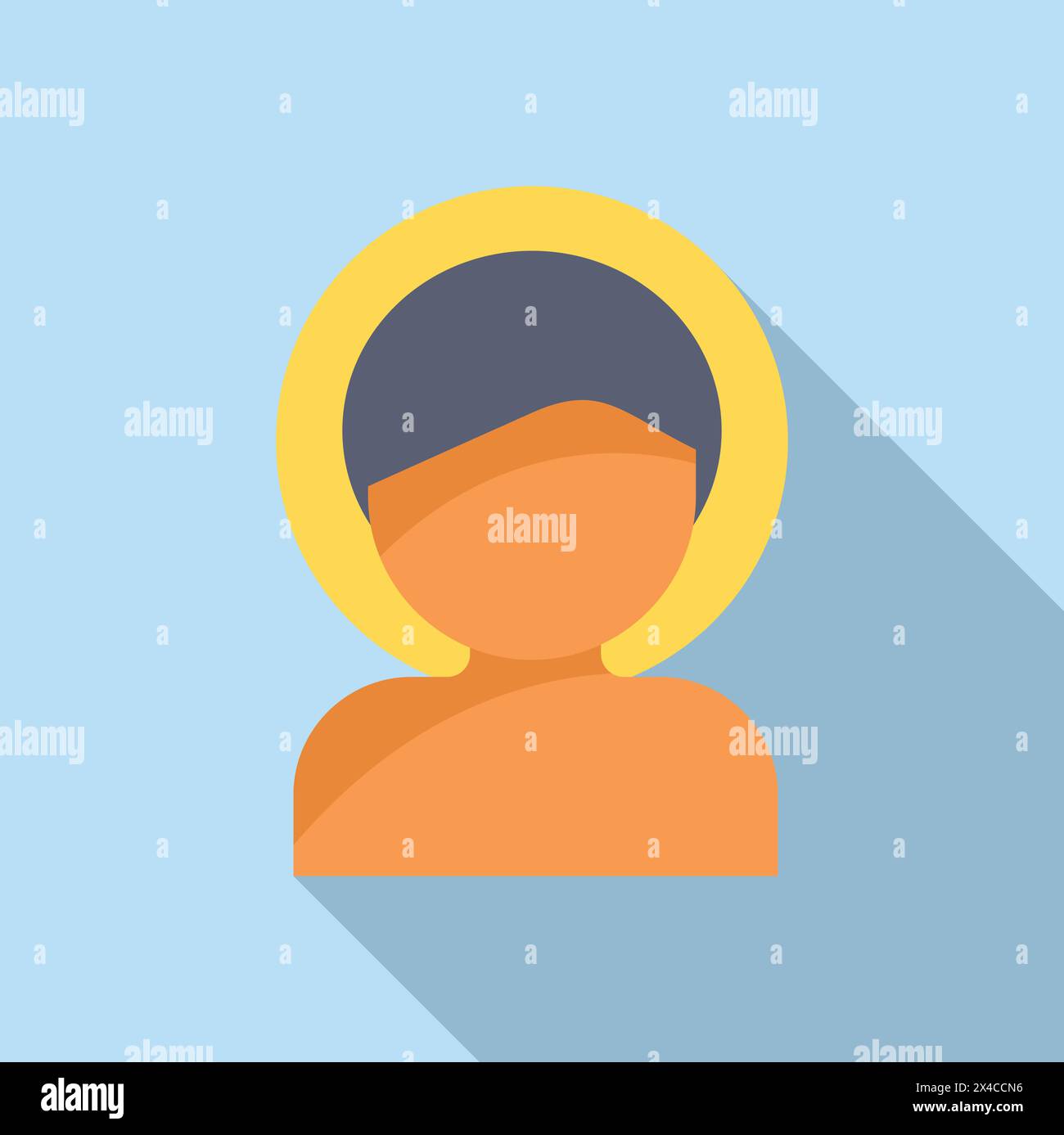 Saint person icon flat vector. Art image. Jesus character holy Stock ...