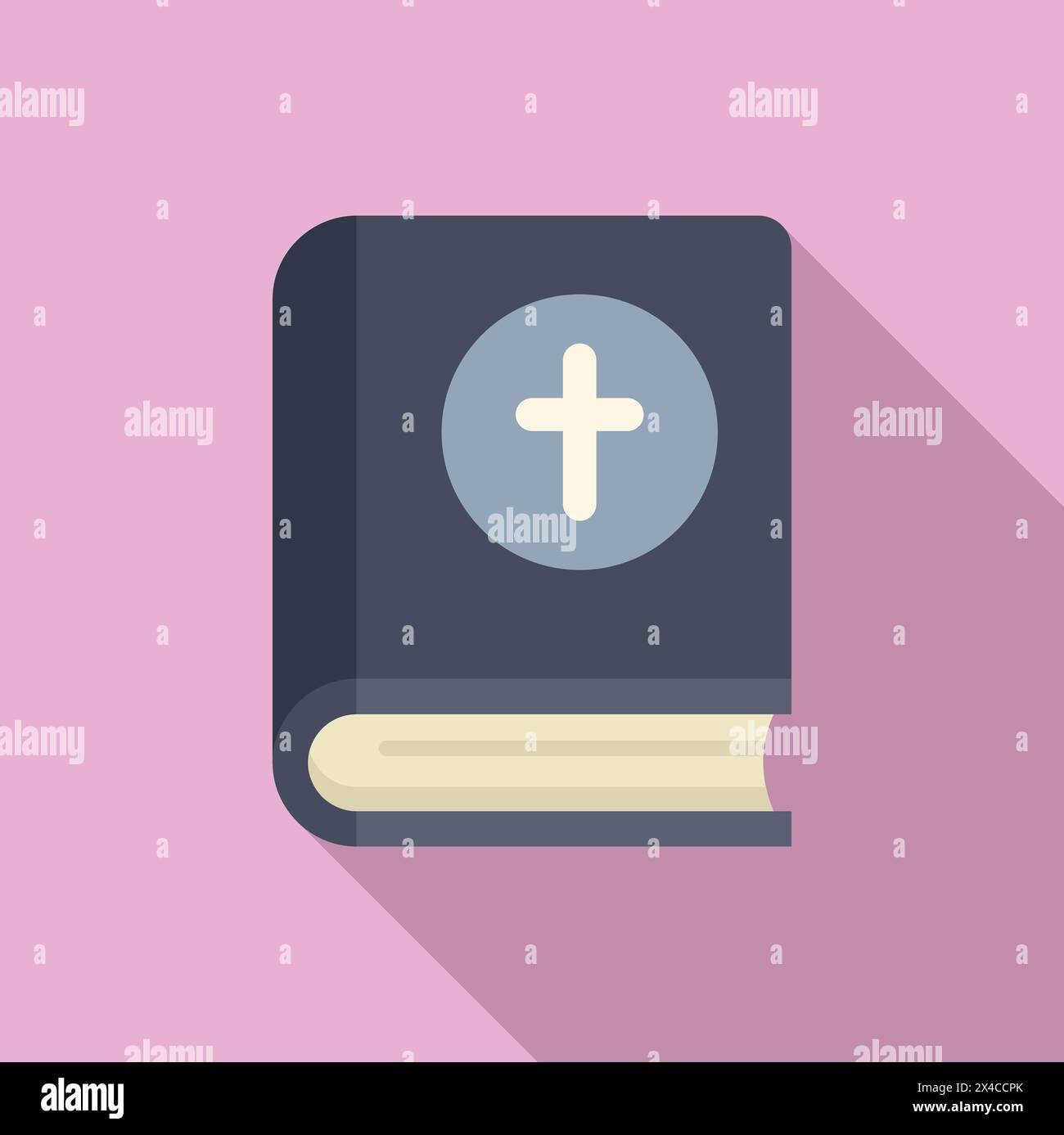 Holy bible book icon flat vector. Prayer religion. Catholic scripture ...