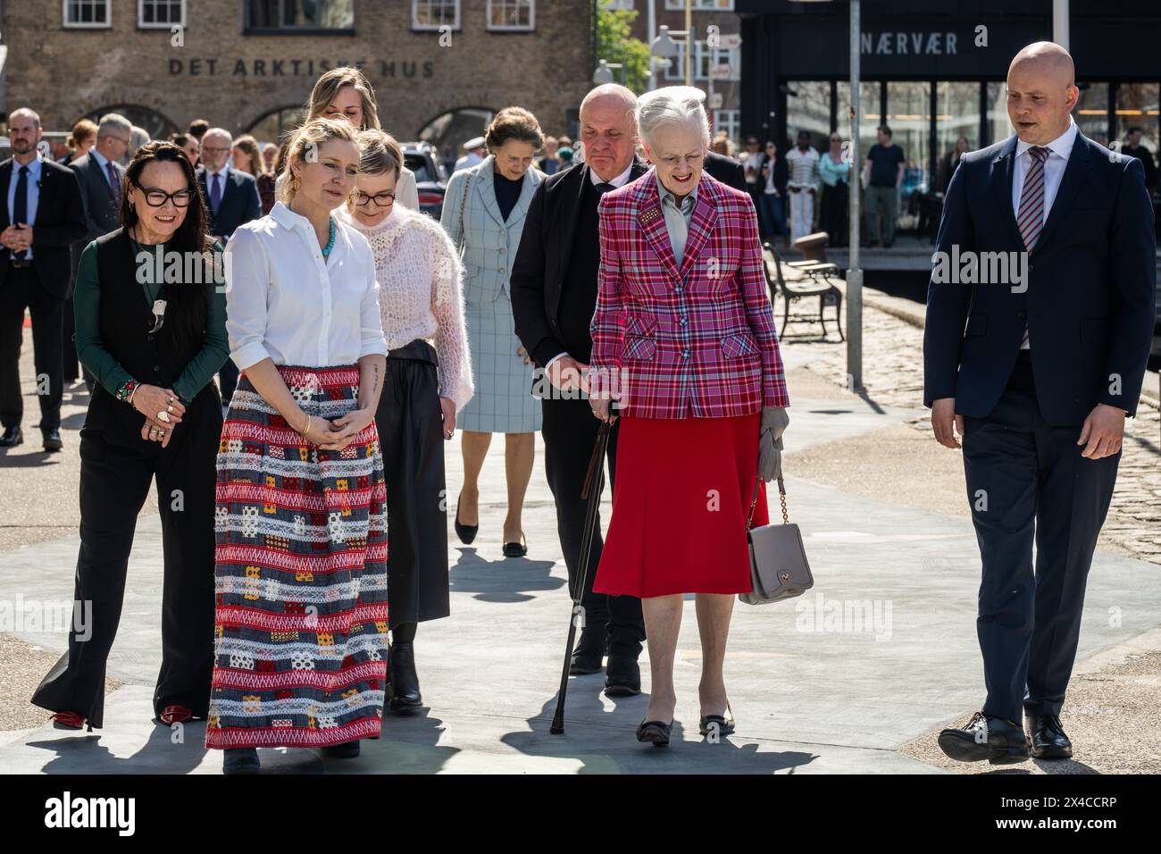 Denmark. 02nd May, 2024. Queen Margrethe, Jakob Engel-Schmidt (M) and ...