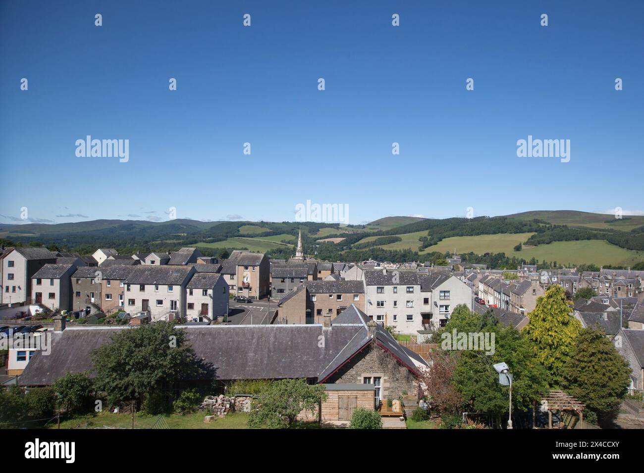 Views of Selkirk and the surrounding countryside in the Scottish ...