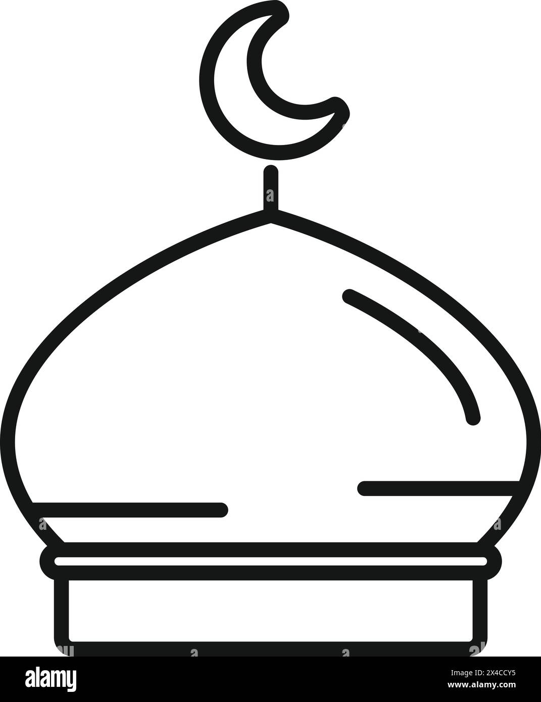 Mosque moon roof symbol icon outline vector. Islamic architecture ...