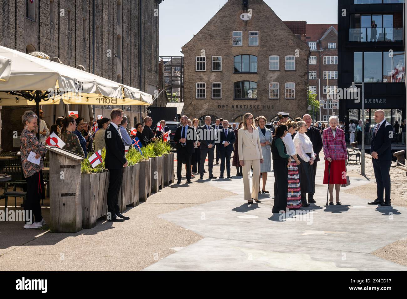 Denmark. 02nd May, 2024. Queen Margrethe, Jakob Engel-Schmidt (M) and ...