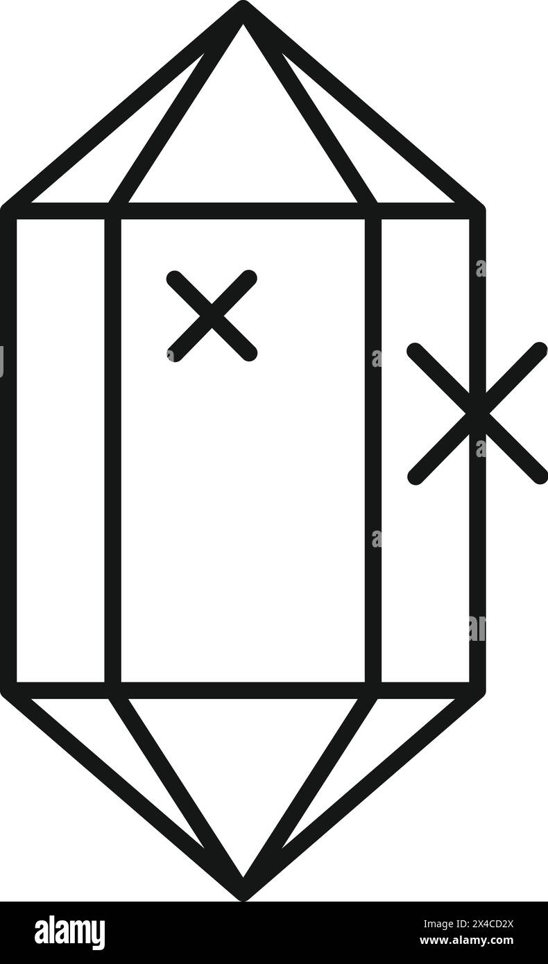 Magic crystal icon outline vector. Gem diamond. Prism object shape ...