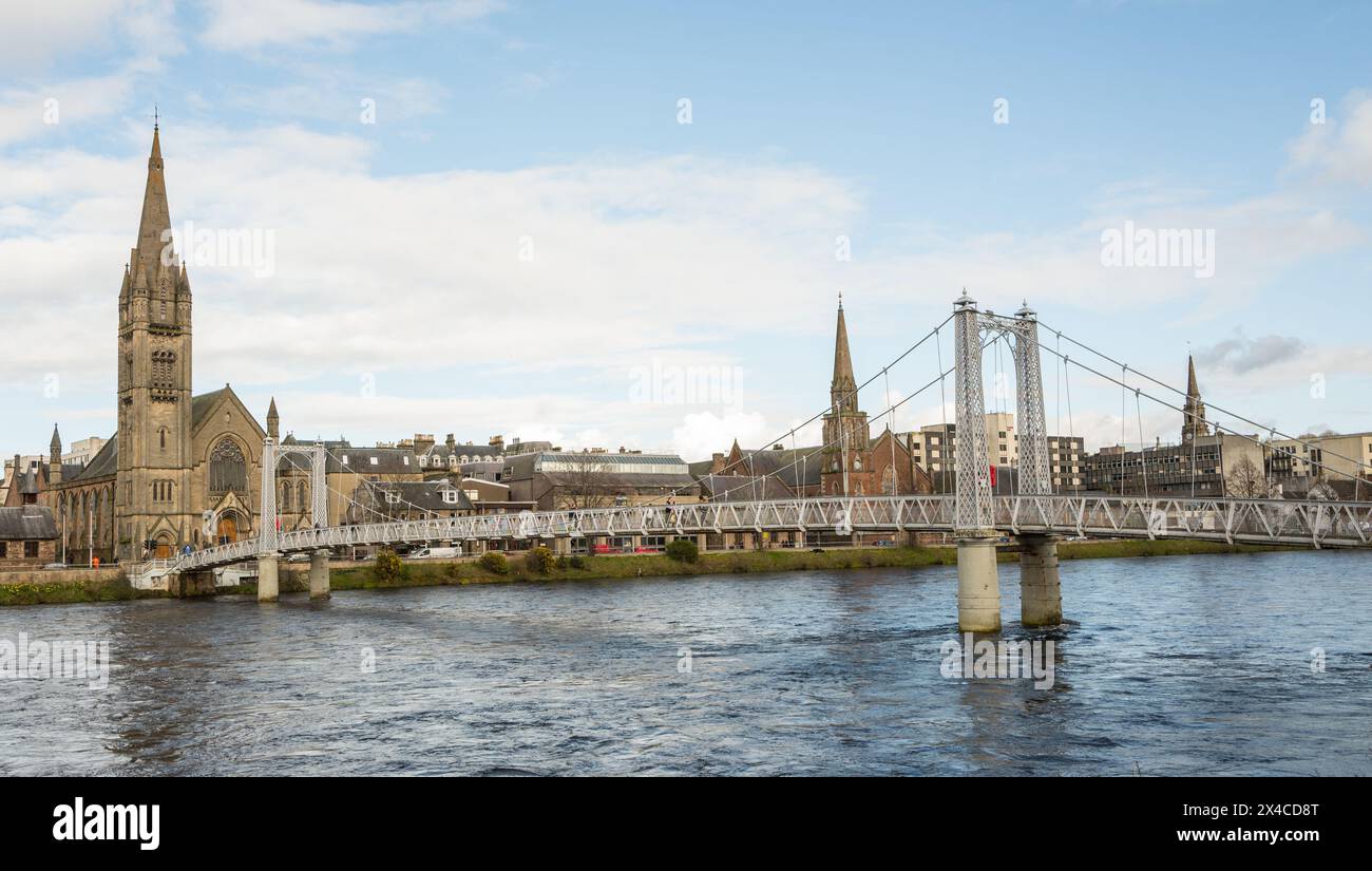 Greig Street Bridge, a footbridge that crosses the River Ness at the ...