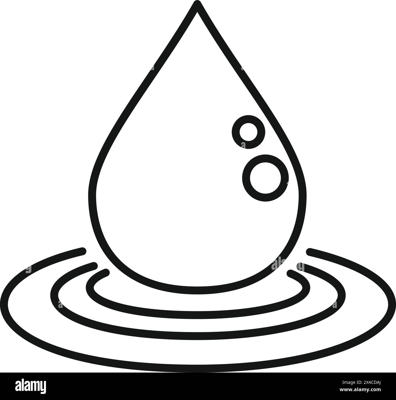 Water drop meditation icon outline vector. Nature harmony. Wave concept ...