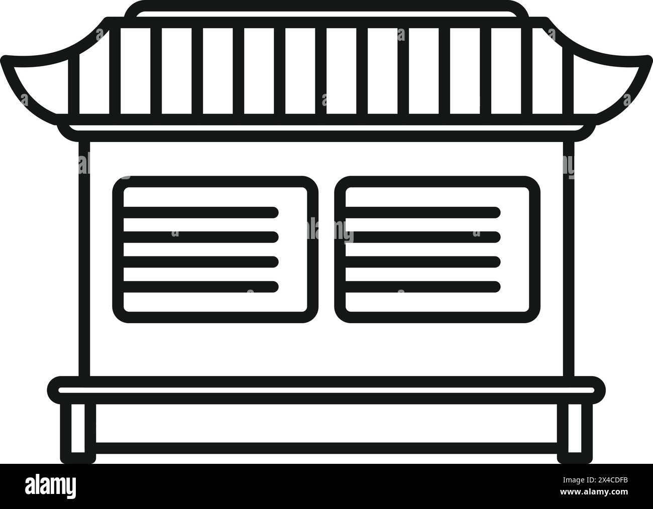 Asian meditation house icon outline vector. Traditional architecture ...