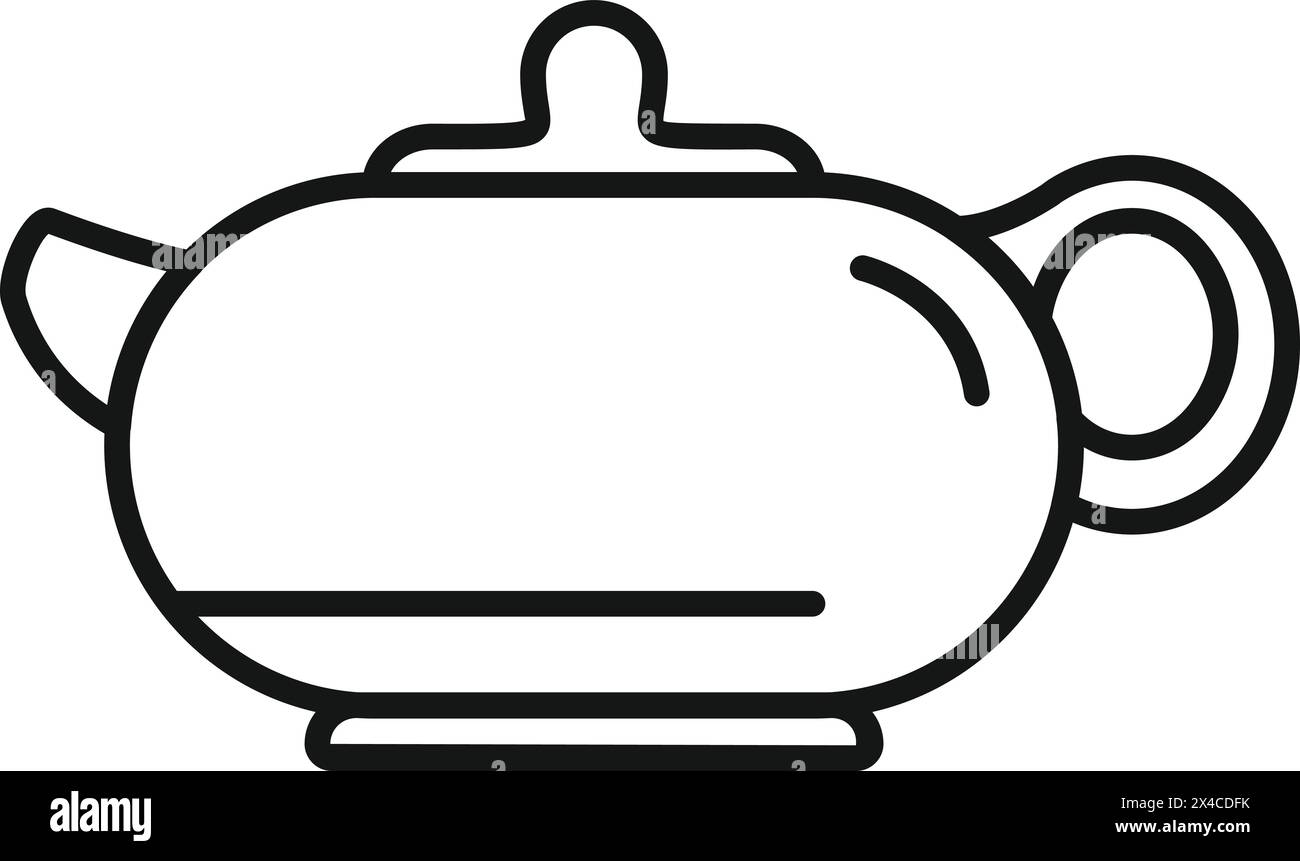 Chinese tea pot icon outline vector. Traditional china tea. Asian ...