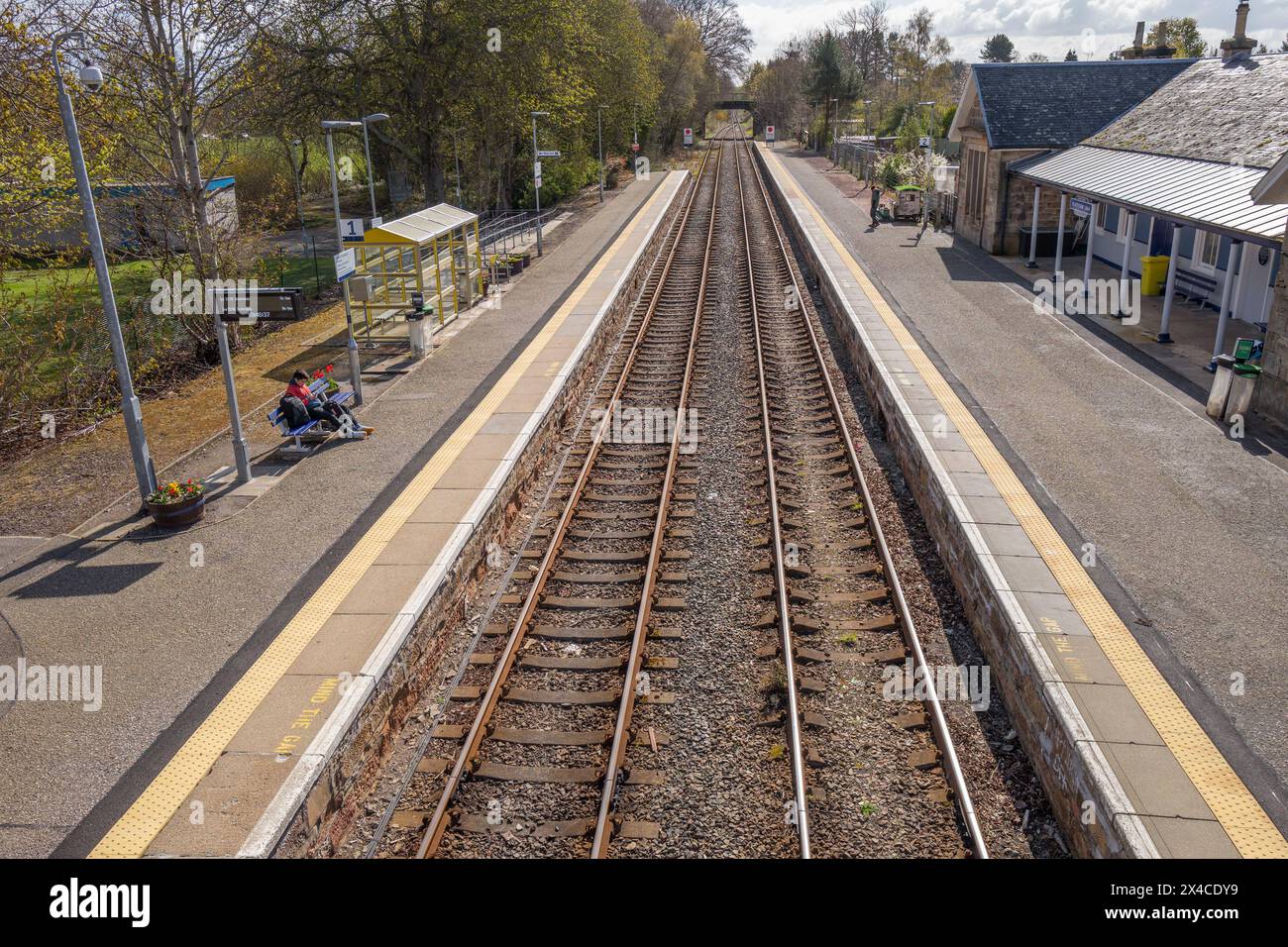 The Scottish railway station and Platform 1864 restaurant at Tain Stock ...