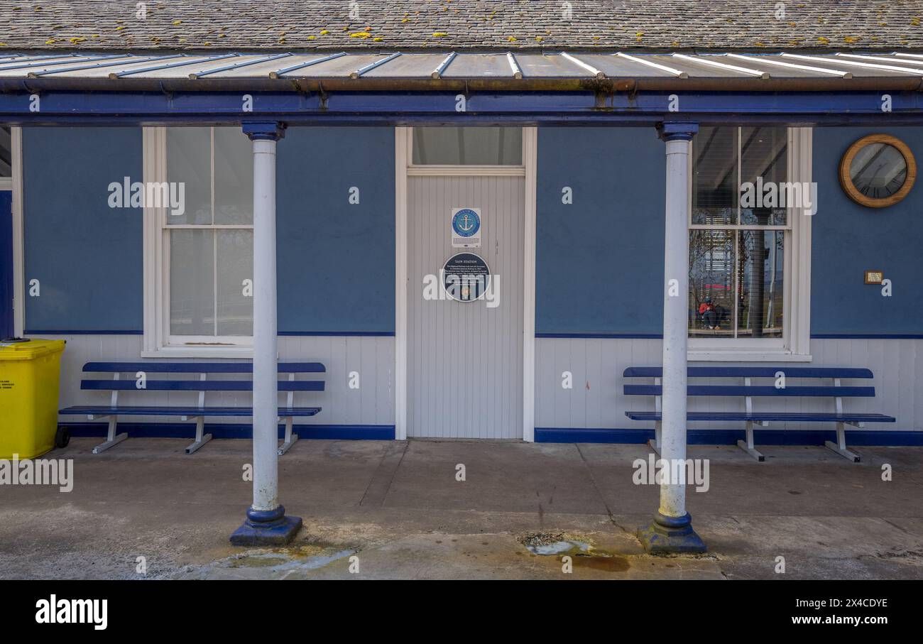 The Scottish railway station and Platform 1864 restaurant at Tain Stock ...