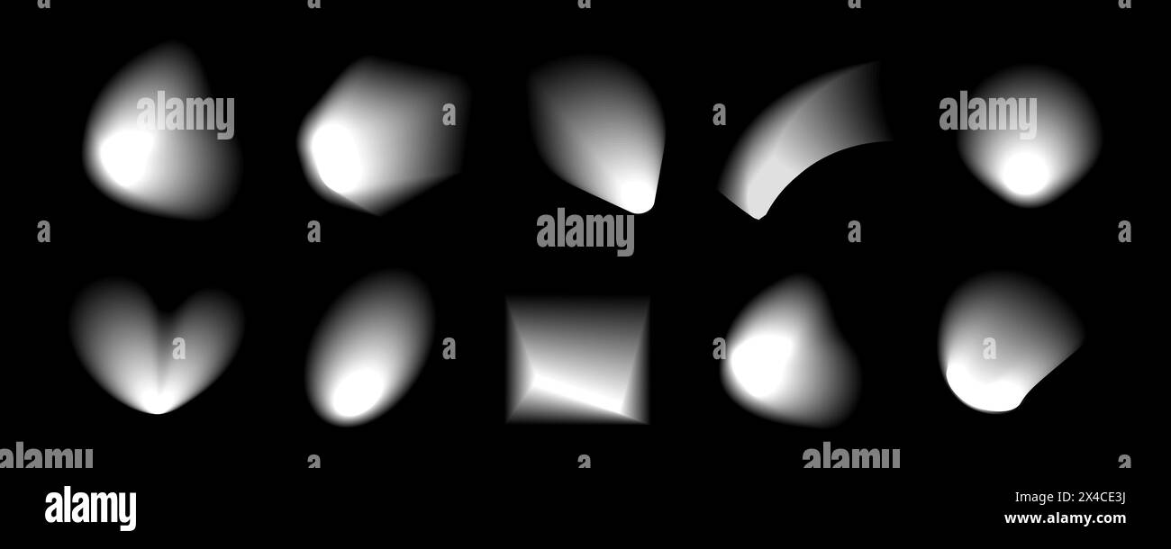 Vibrant set of aura glow.Watercolor effect mesh.Color gradient circle ...