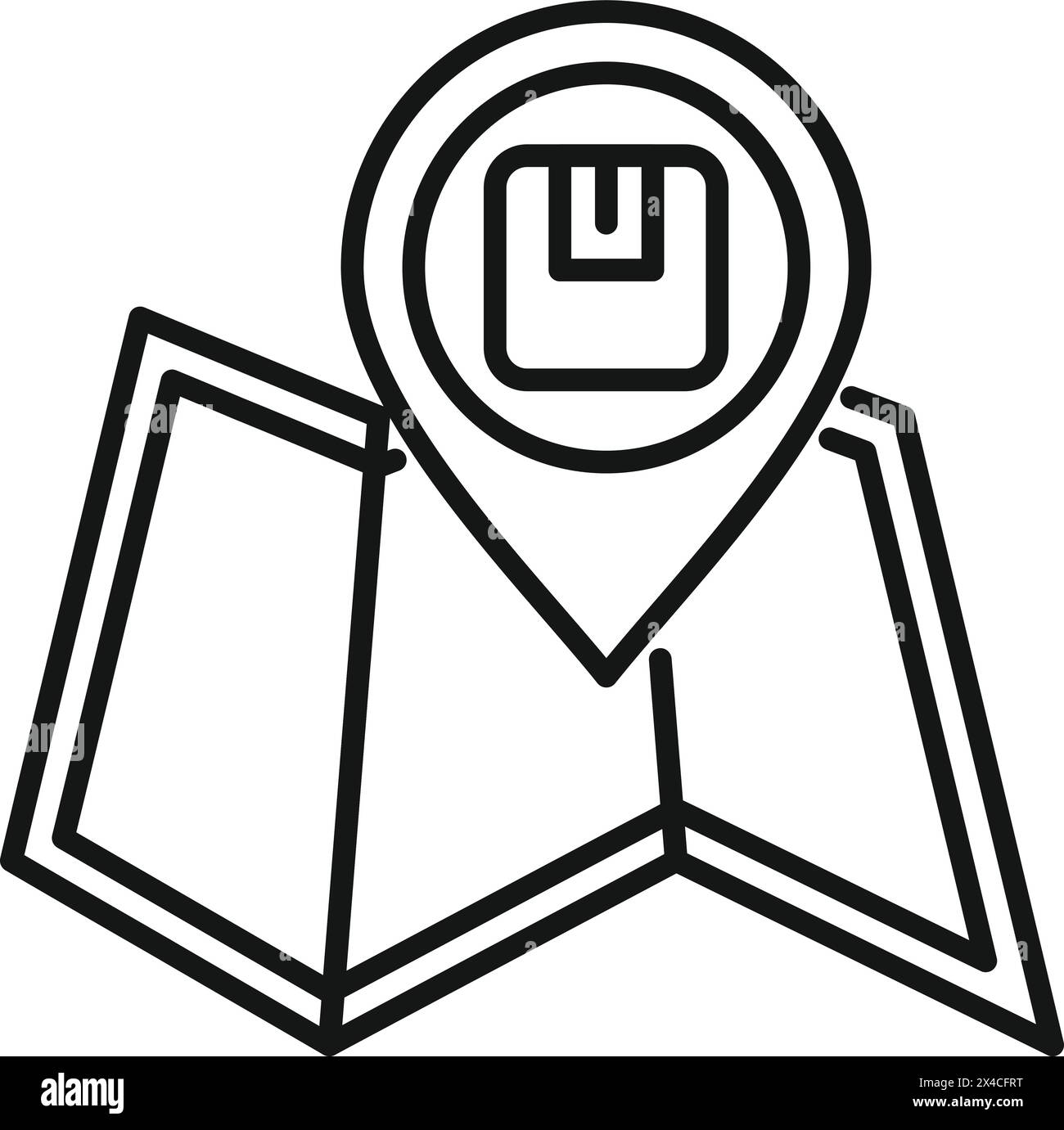 Parcel location map icon outline vector. Delivery service. Internet ...
