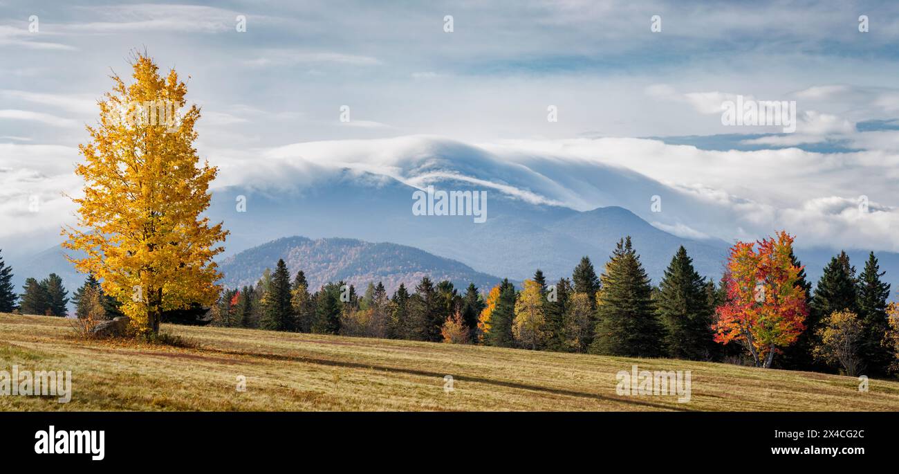 USA, New York, Adirondacks. Lake Placid, panoramic view of clouds ...