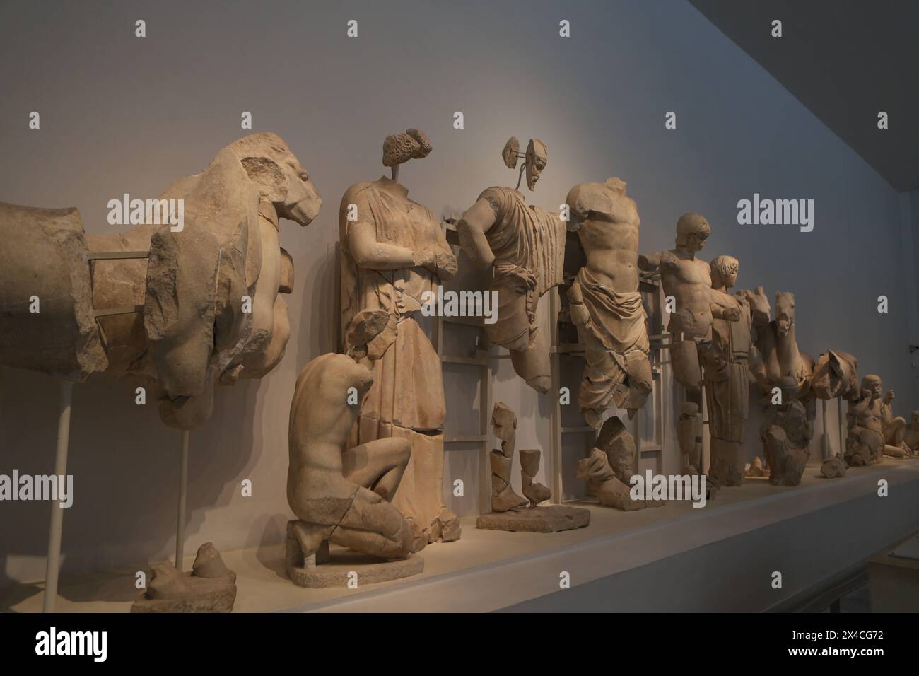 The unique marble pedimental sculptures and metopes of the temple of ...