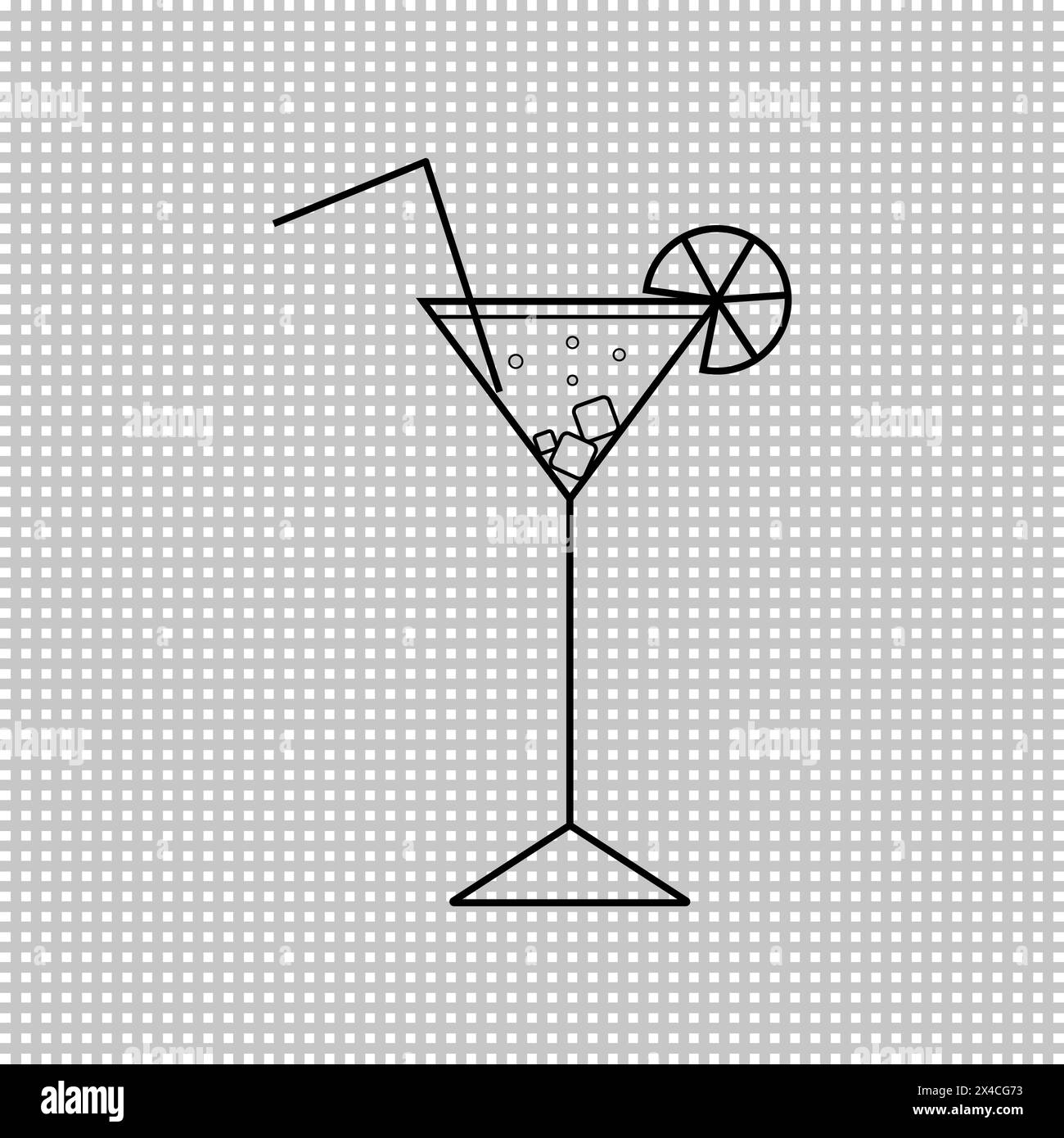 Martini cocktail glass clipart. Outline and transparent vector ...