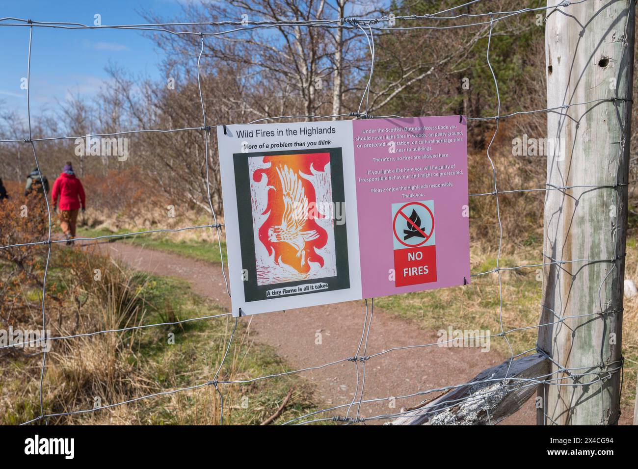 Warning sign regarding No Fires and information the damage could do in ...