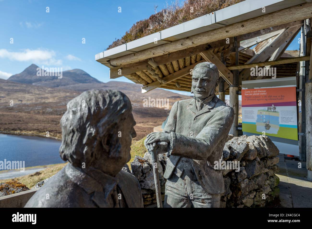 Bronze resin sculpture of the geologists Benjamin Peach and John Horne ...