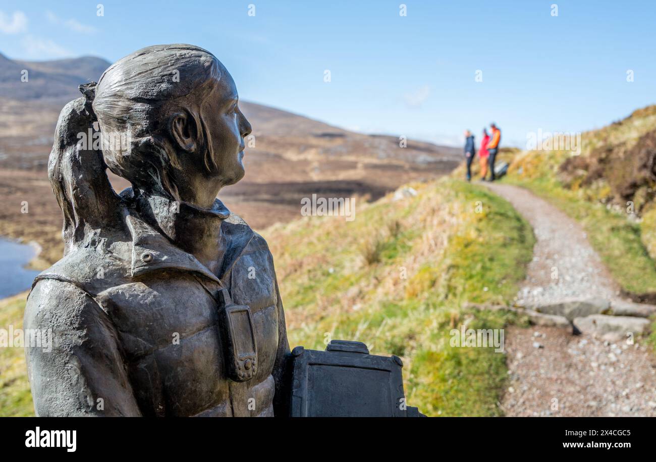 Bronze Statue of a Young Female Geologist at at Knockan Crag Nature ...
