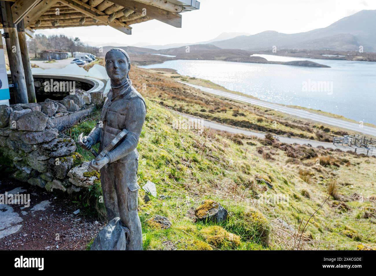 Bronze Statue of a Young Female Geologist at at Knockan Crag Nature ...