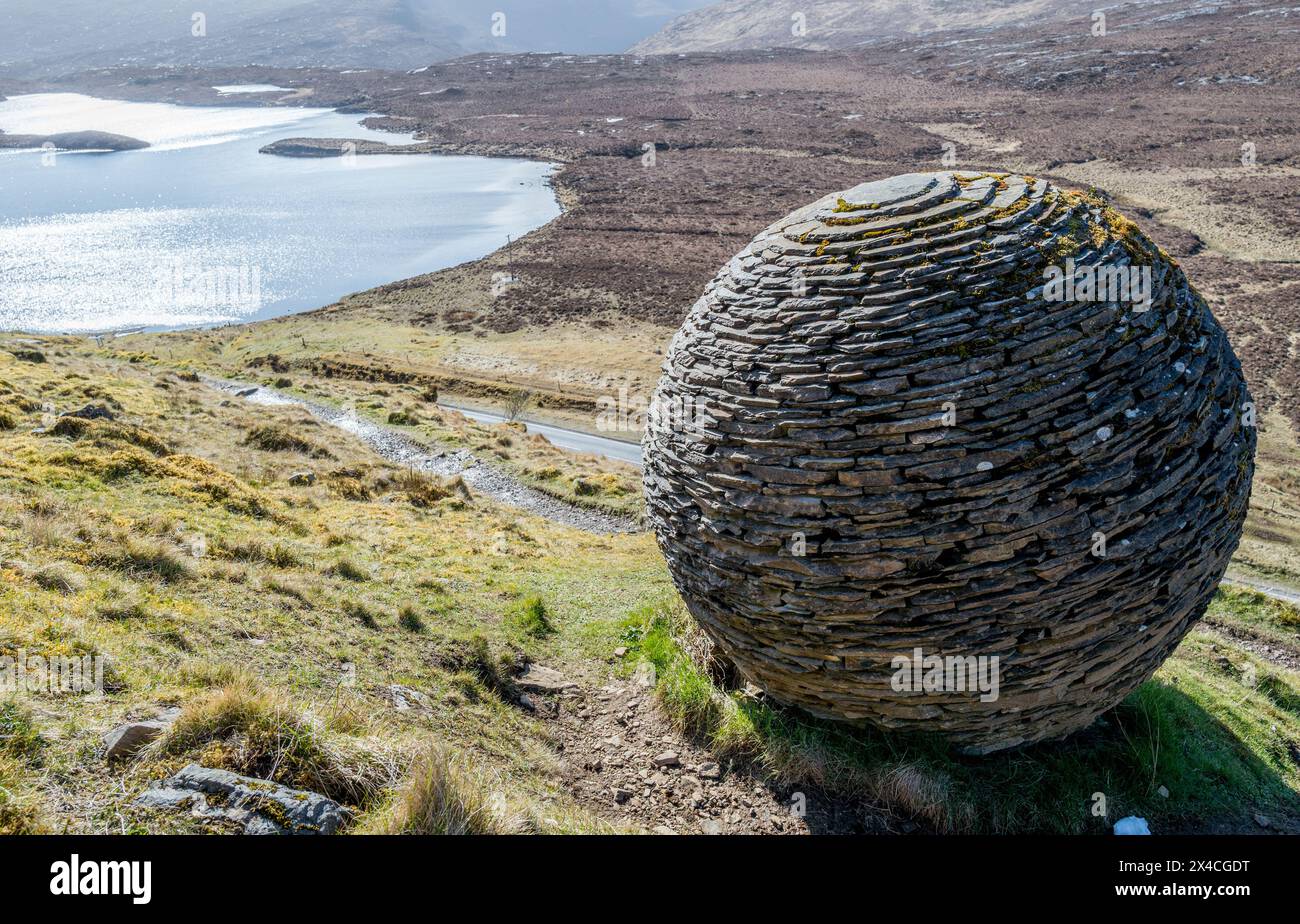 Joe Smith's the Globe, a rock artwork at the Knockan Crag national ...
