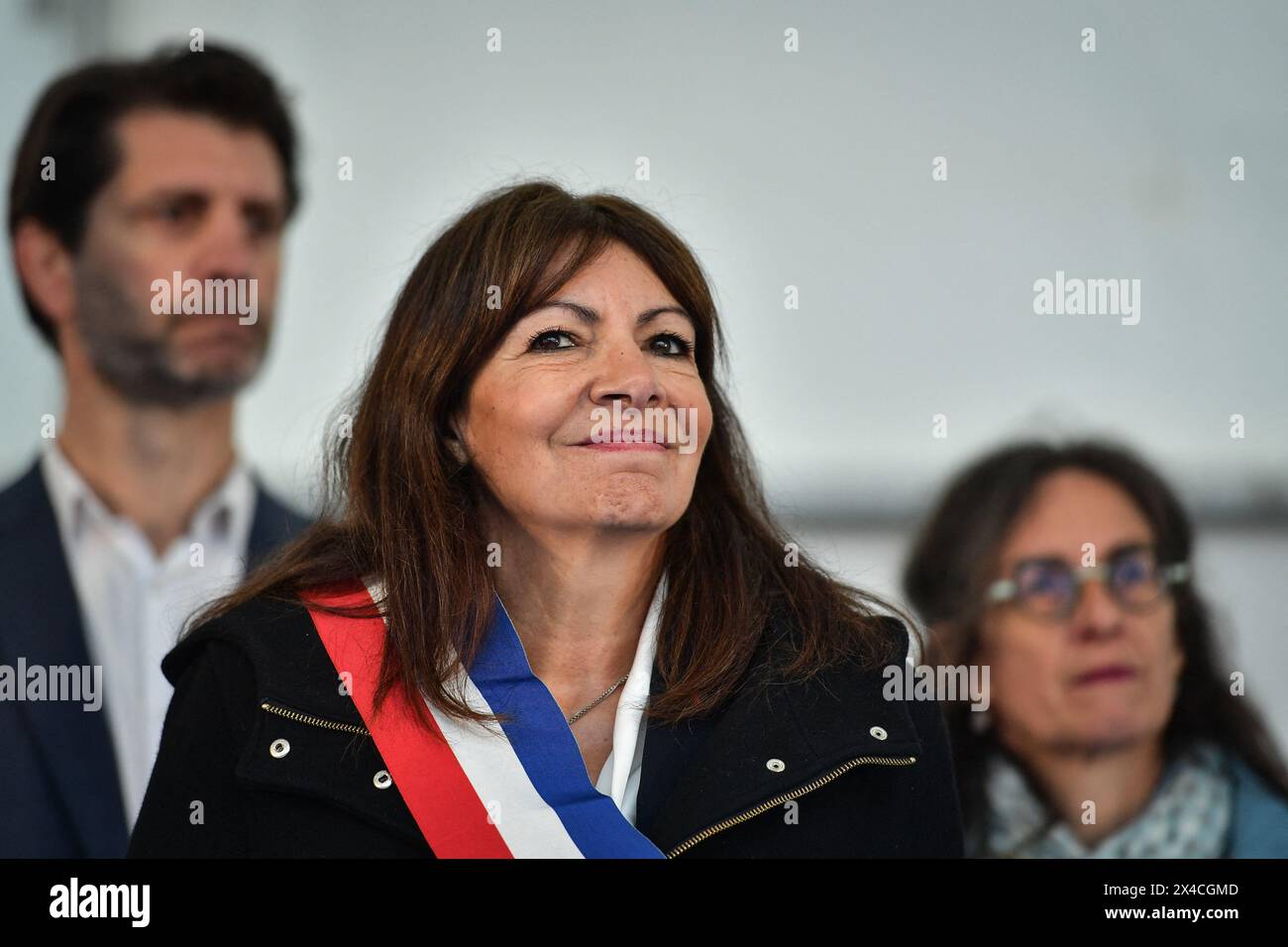 Paris, France. 02nd May, 2024. Mayor of Paris Anne Hidalgo looks on ...