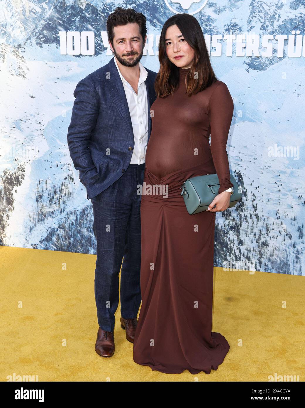 SILVER LAKE, LOS ANGELES, CALIFORNIA, USA - MAY 01: Michael Angarano and wife Maya Erskine ...