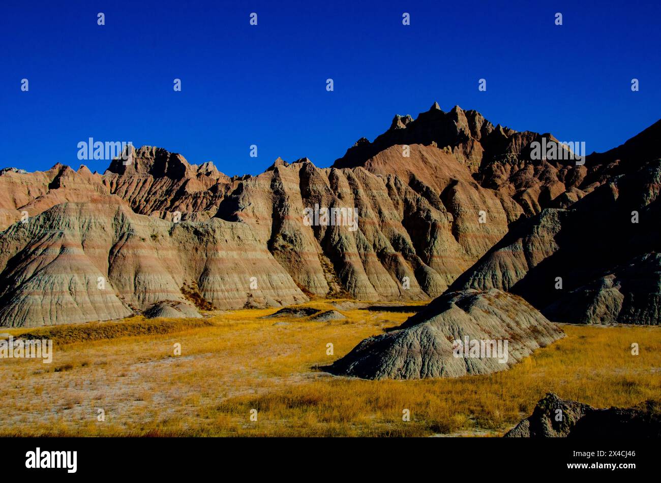 USA, South Dakota. Badlands National Park, White River Valley Overlook ...
