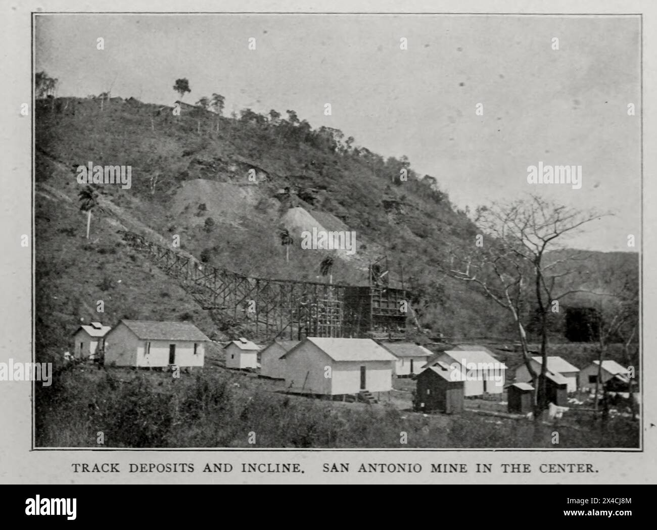 TRACK DEPOSITS AND INCLINE. SAN ANTONIO MINE IN THE CENTER. from the ...