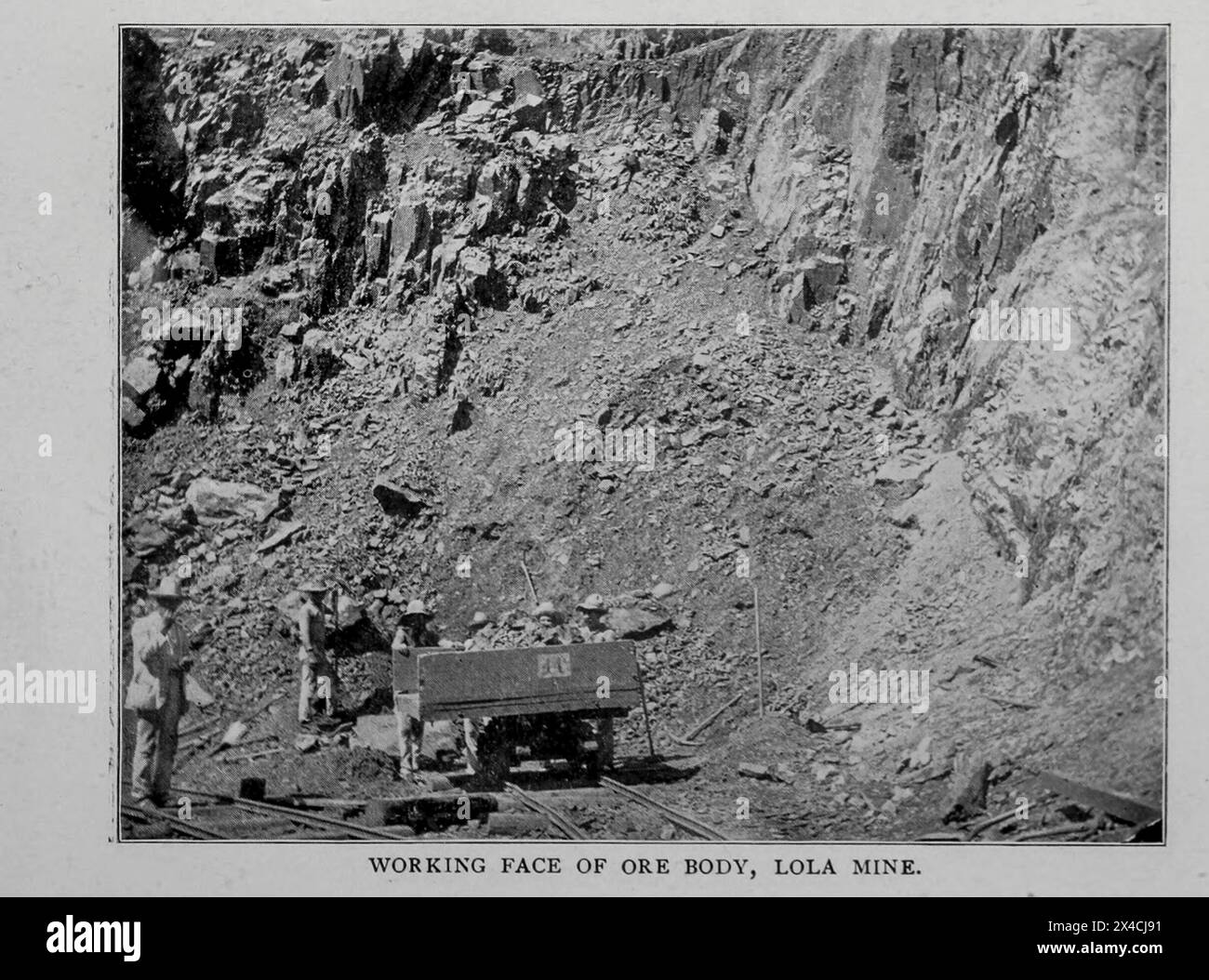WORKING FACE OF ORE BODY, LOLA MINE. from the Article THE MINERAL ...