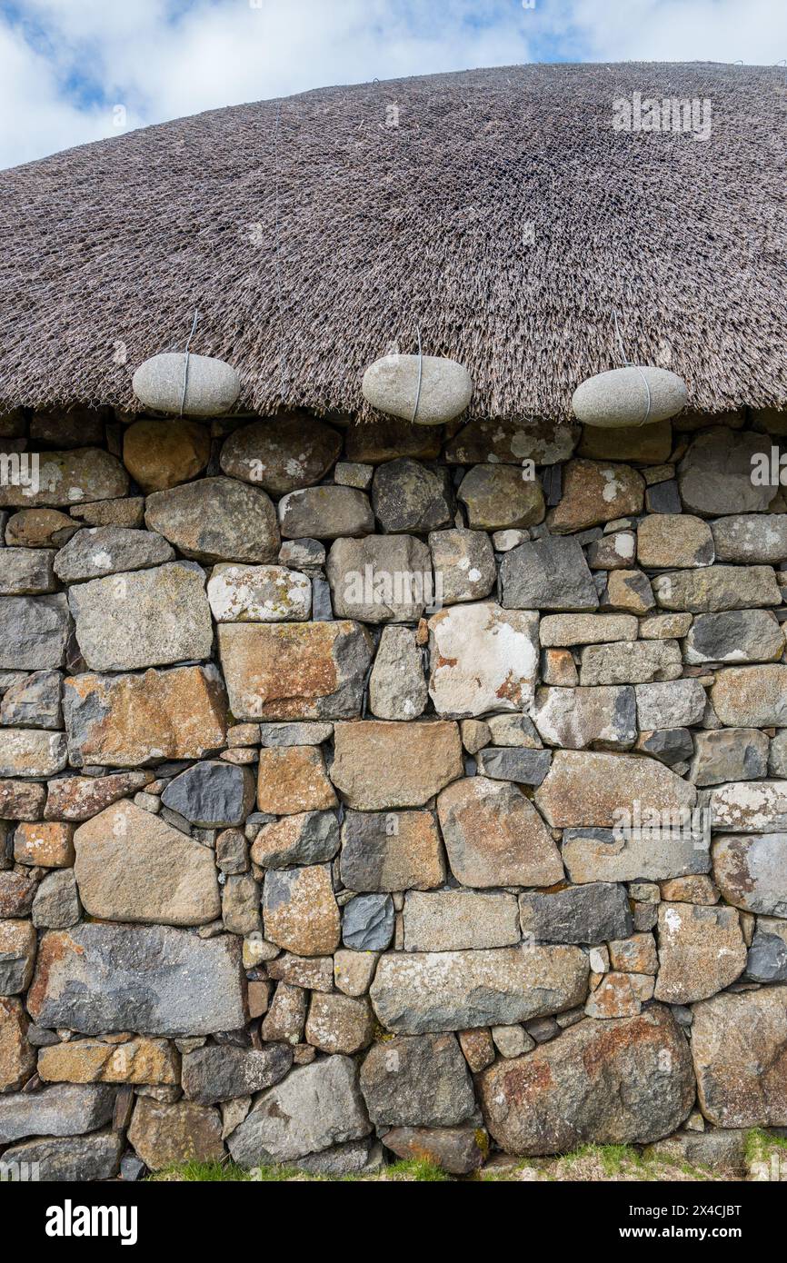 Traditional crofters cottages made from local stone and reeds for ...