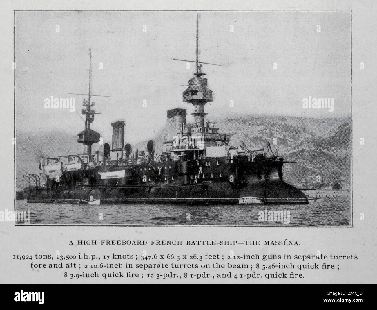 A HIGH-FREEBOARD FRENCH BATTLE-SHIP THE MASSENA. from the Article THE ...