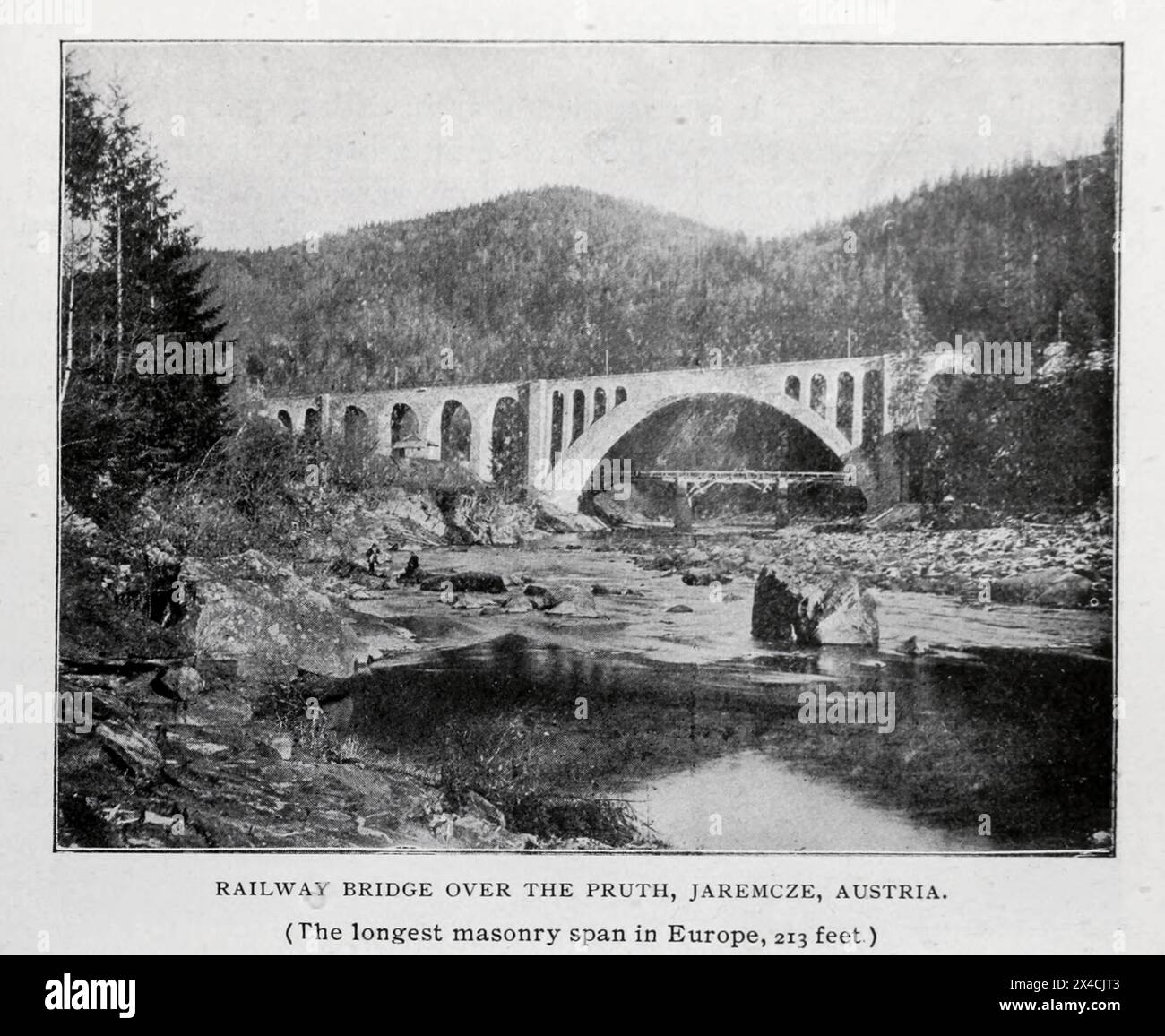 RAILWAY BRIDGE OVER THE PRUTH, JAREMCZE, AUSTRIA. (The longest masonry ...