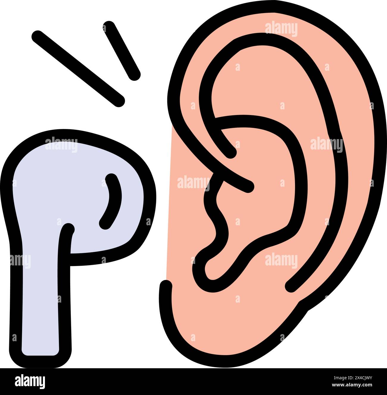 Wireless earphones headphones color icon. Headphones vector flat icon ...