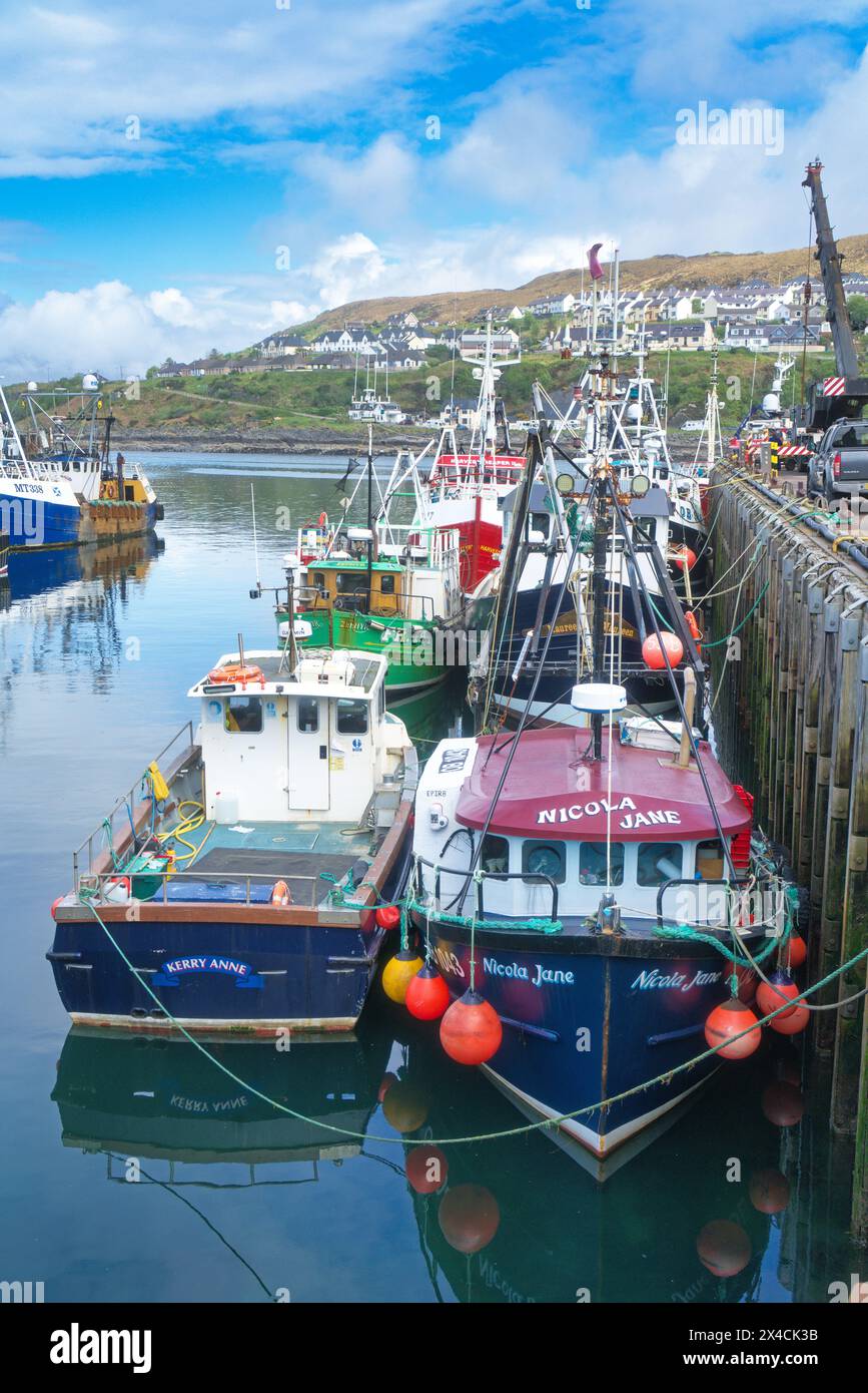 Looking north west to Mallaig harbour at Mallaig Pier. Western ...