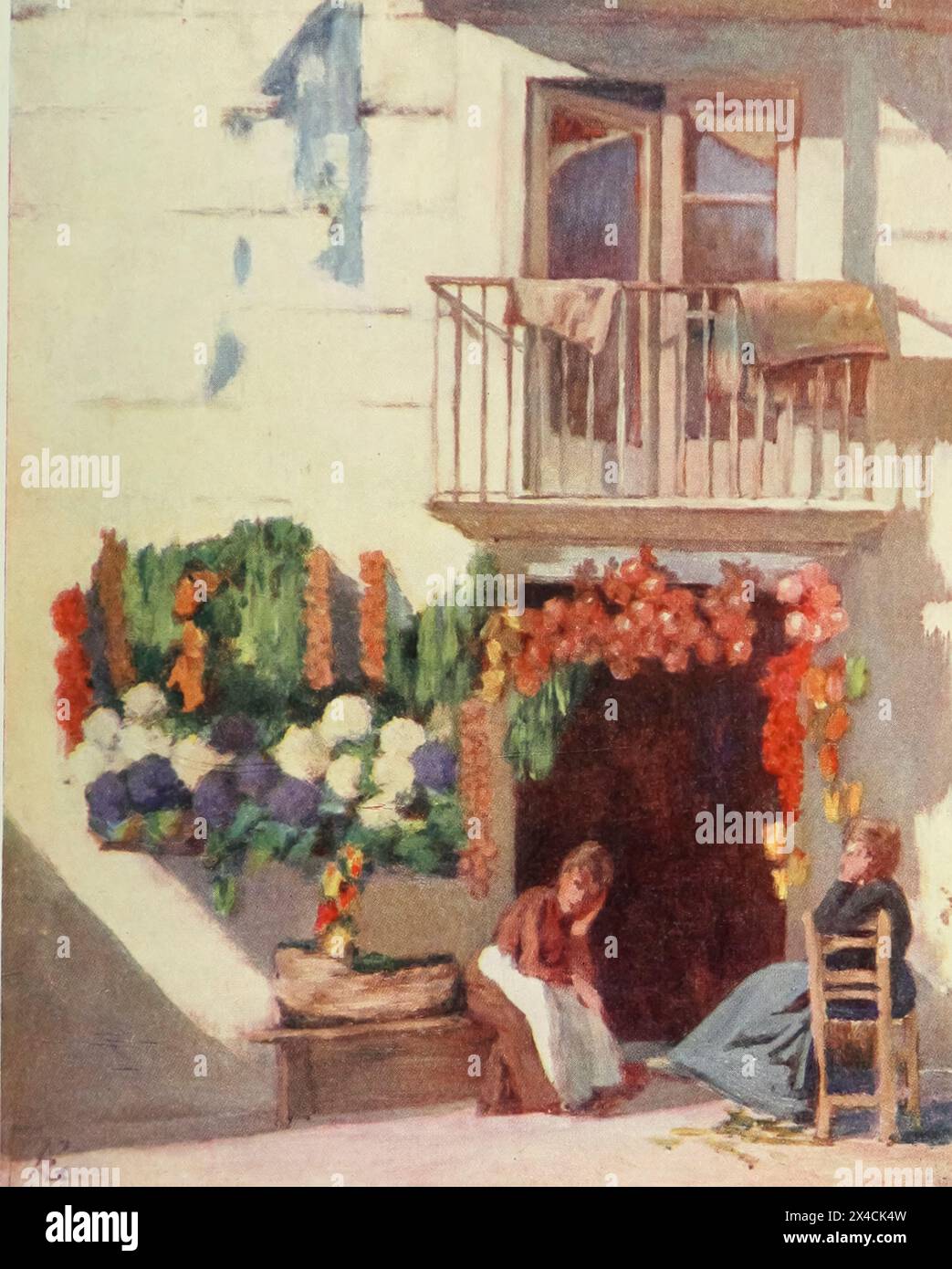 Vegetable Shop, Naples from the book ' Naples ' PAINTED BY AUGUSTINE ...