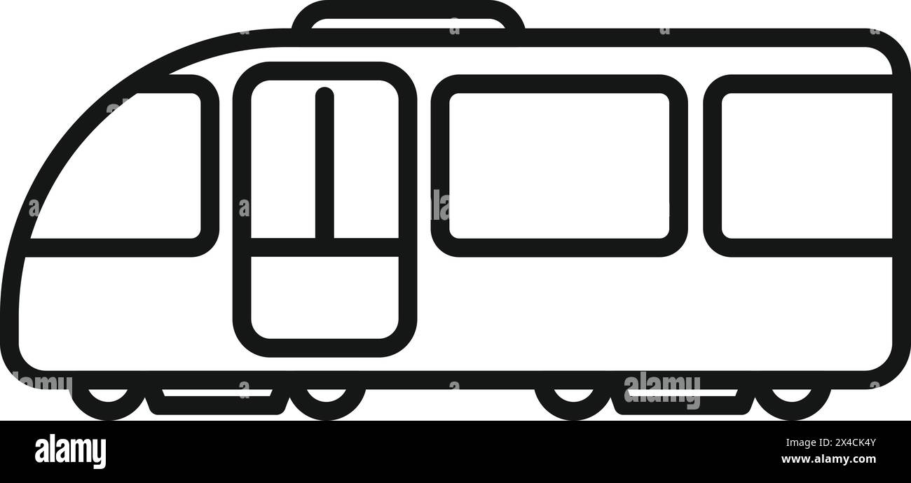 Electronic speed train icon outline vector. Move metro transport ...