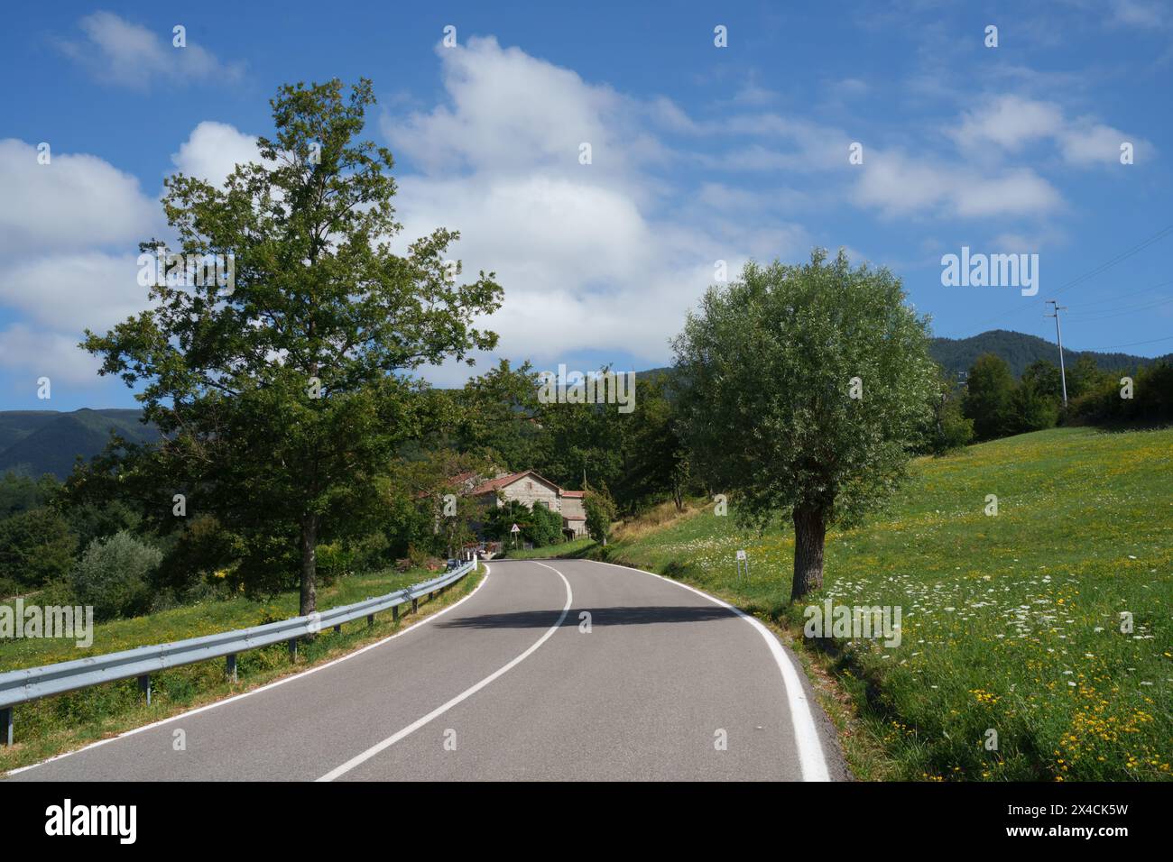 Mountain landscape along the Cisa pass, Italy, at summer Stock Photo ...