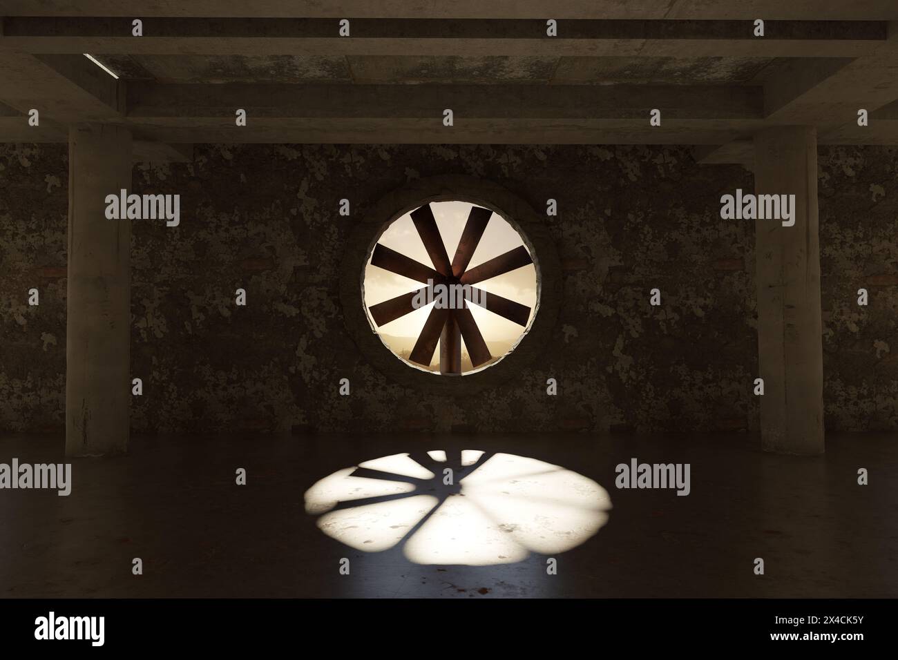 Old Ventilation System In A Concrete Garage Stock Photo - Alamy