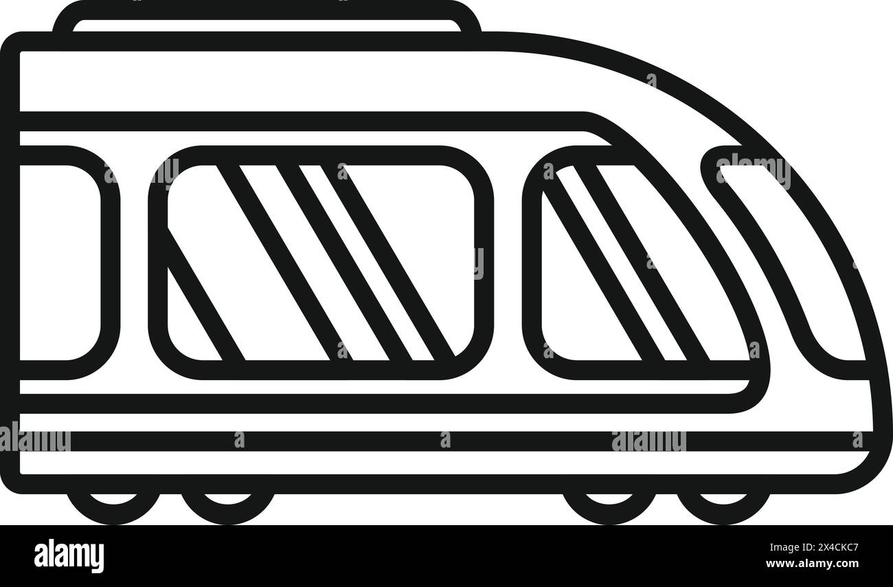 Electronic fast train icon outline vector. Metro transport. Public ...