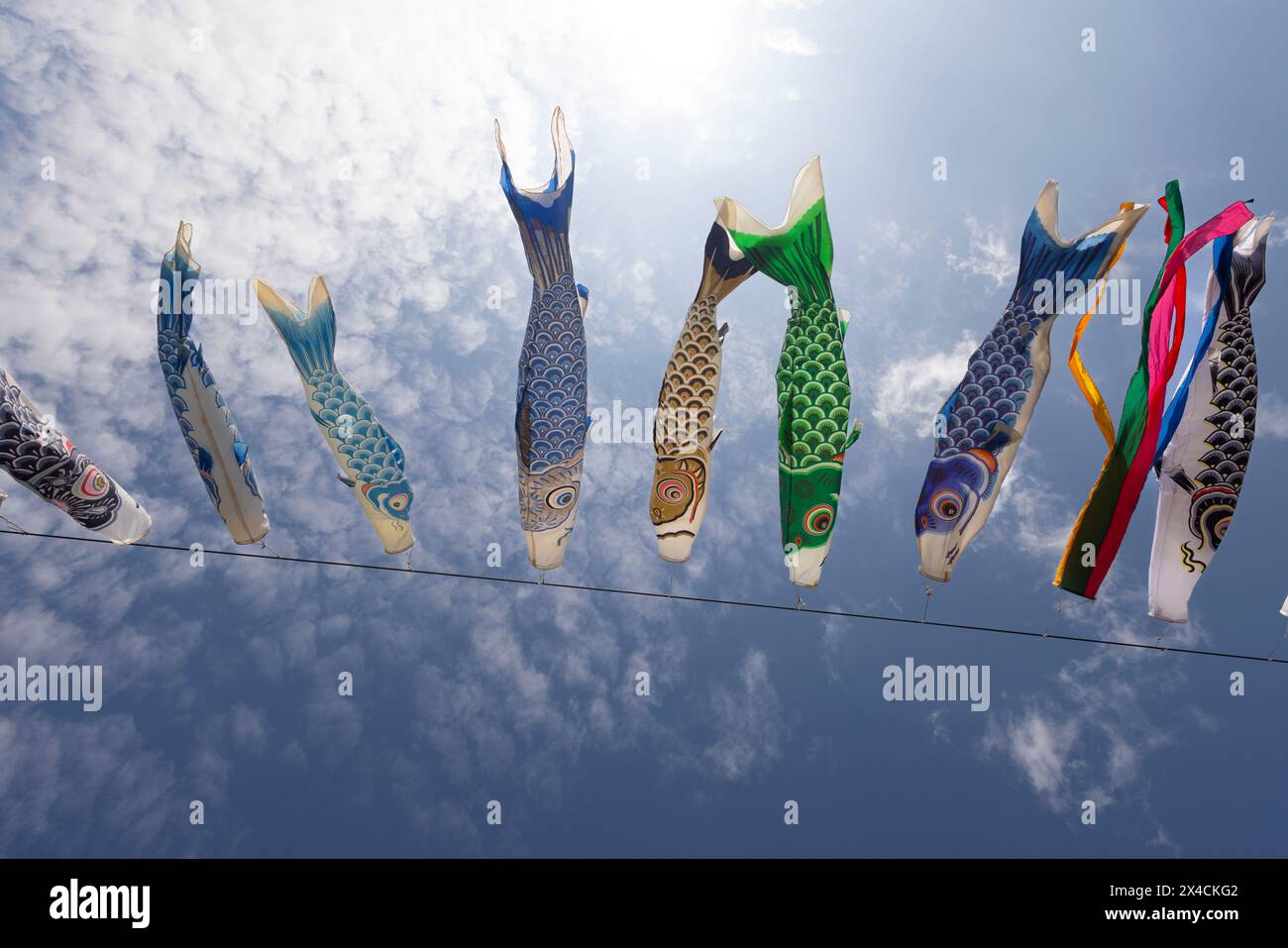 Koinobori decoration fly in the wind to celebrate Children's Day in ...