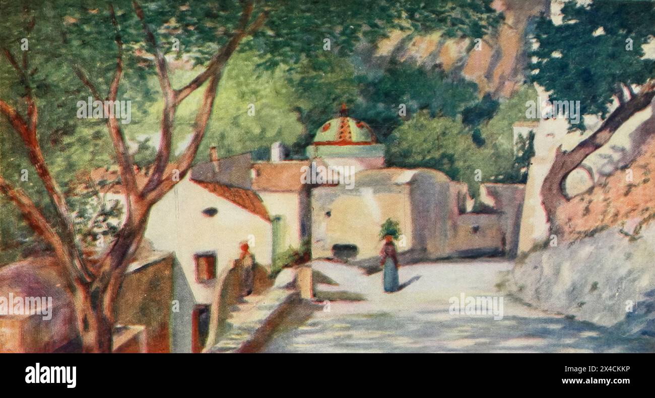 Street of Positano from the book ' Naples ' PAINTED BY AUGUSTINE ...