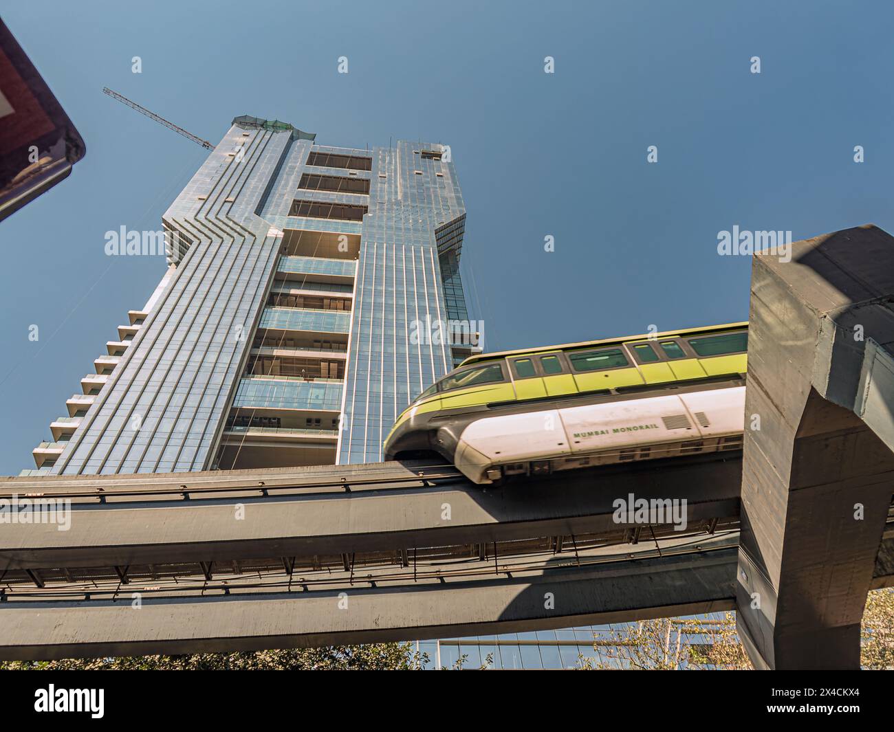 02 25 2024 Mono-Rail running at 30 feet high on its track built on many ...