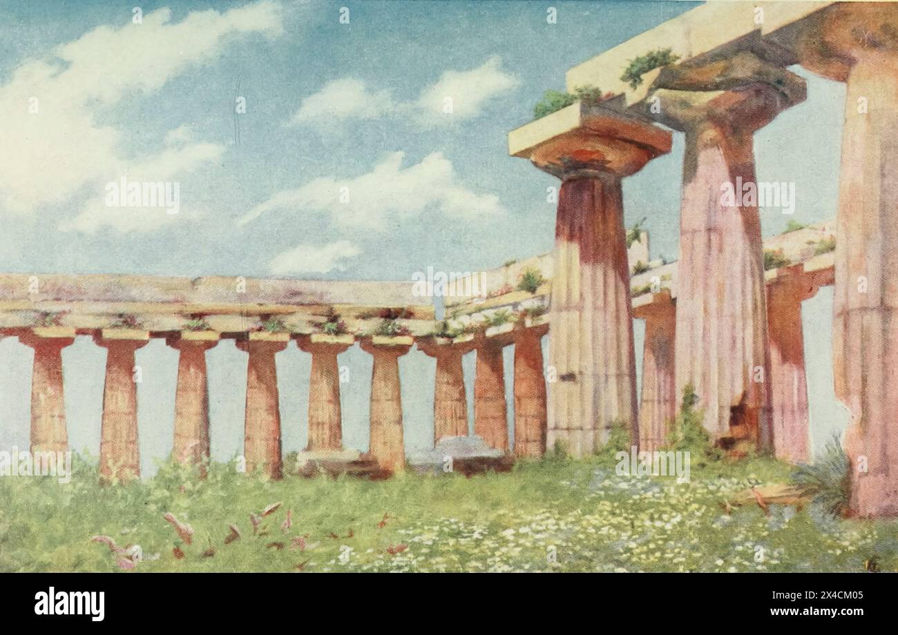 Basilica of Paestum from the book ' Naples ' PAINTED BY AUGUSTINE ...