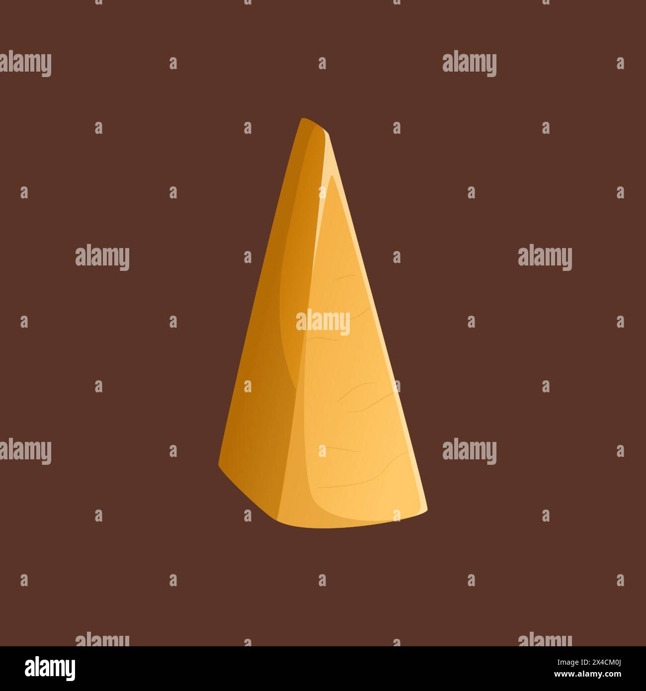 Piece of hard cheese. Vector illustration. Parmesan in a realistic ...