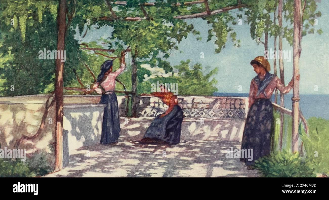 Peasants under the Vines, Casamicciola, Ischia from the book ' Naples ...