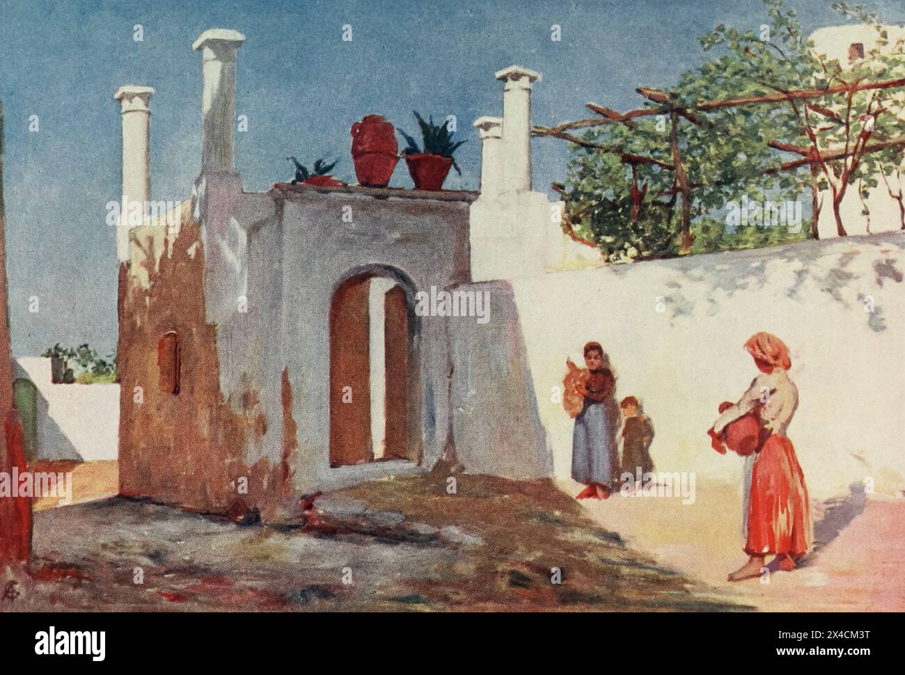 Village Road of Caprili, Capri from the book ' Naples ' PAINTED BY ...