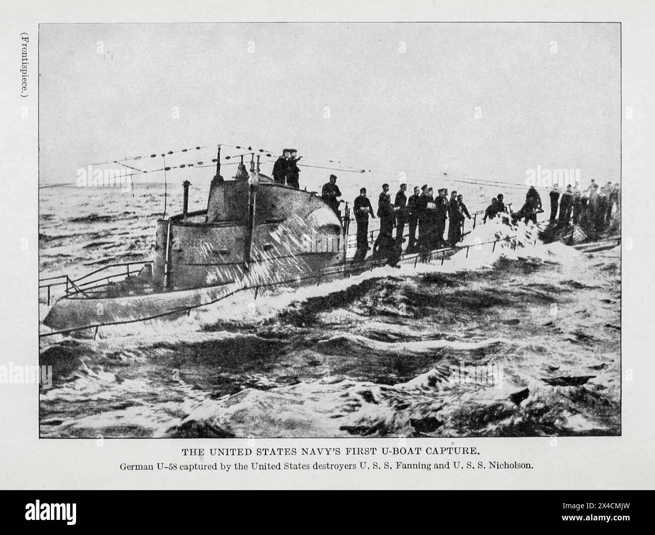 The United States Navy's first U-boat capture, German U-58 captured by ...