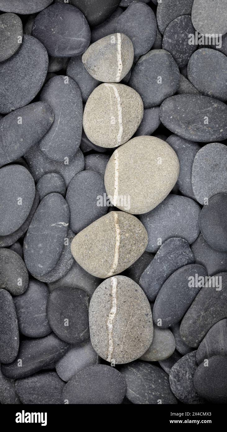 USA, Washington State. Rocks aligned in a row Stock Photo - Alamy