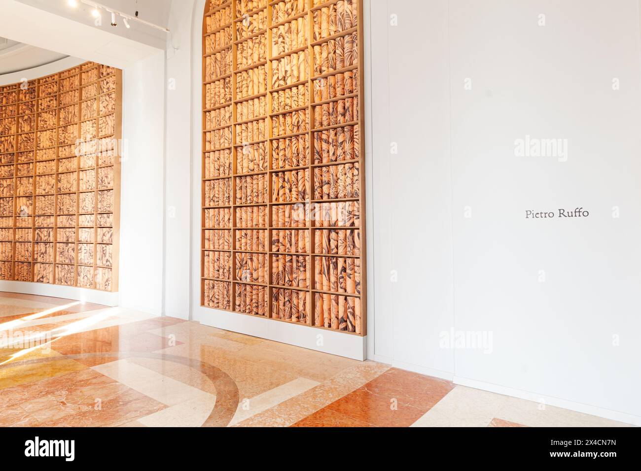 Venice, Italy - April 18, 2024: Installation view of the exhibition ...