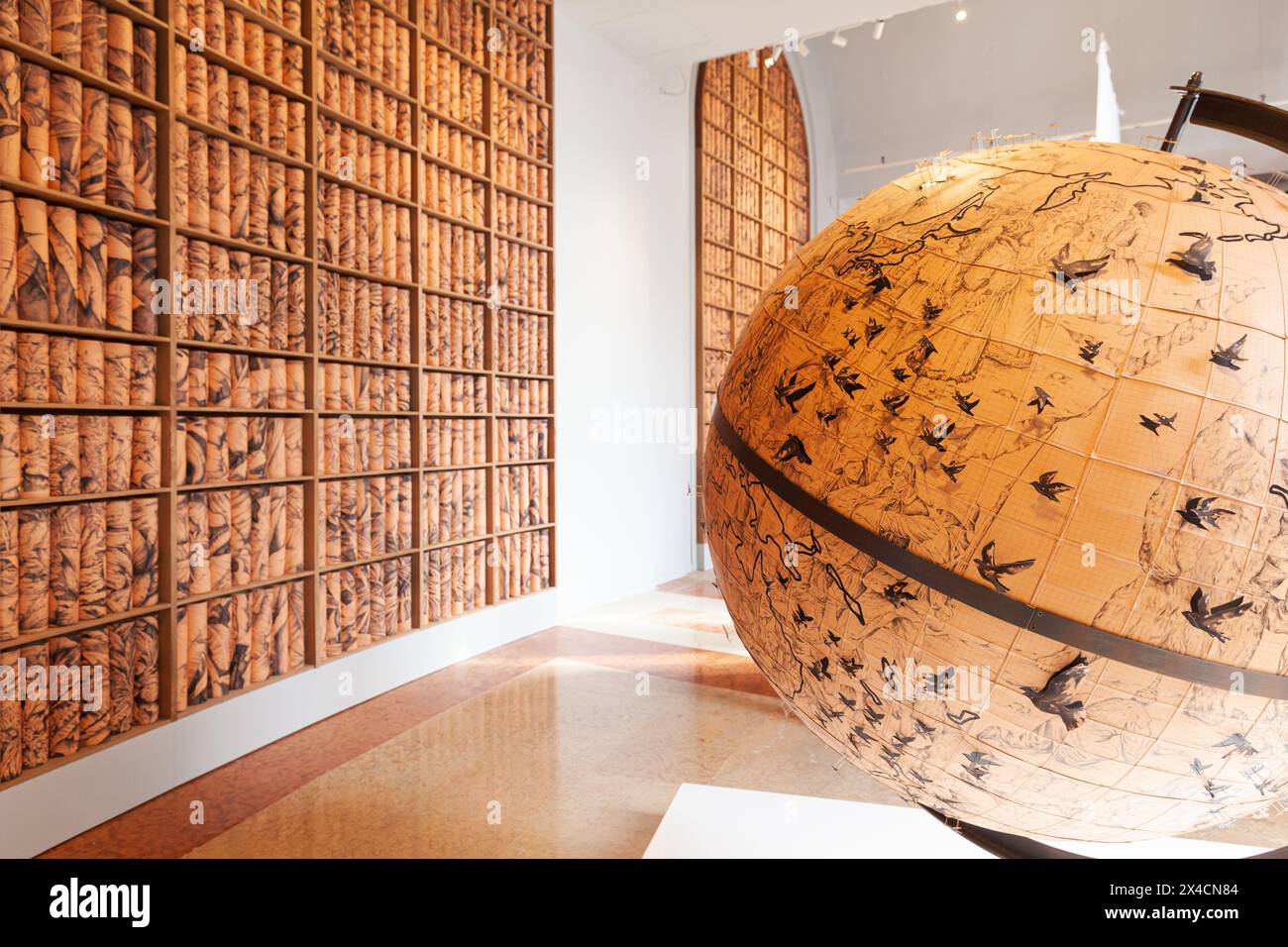 Venice, Italy - April 18, 2024: Installation view of the exhibition ...